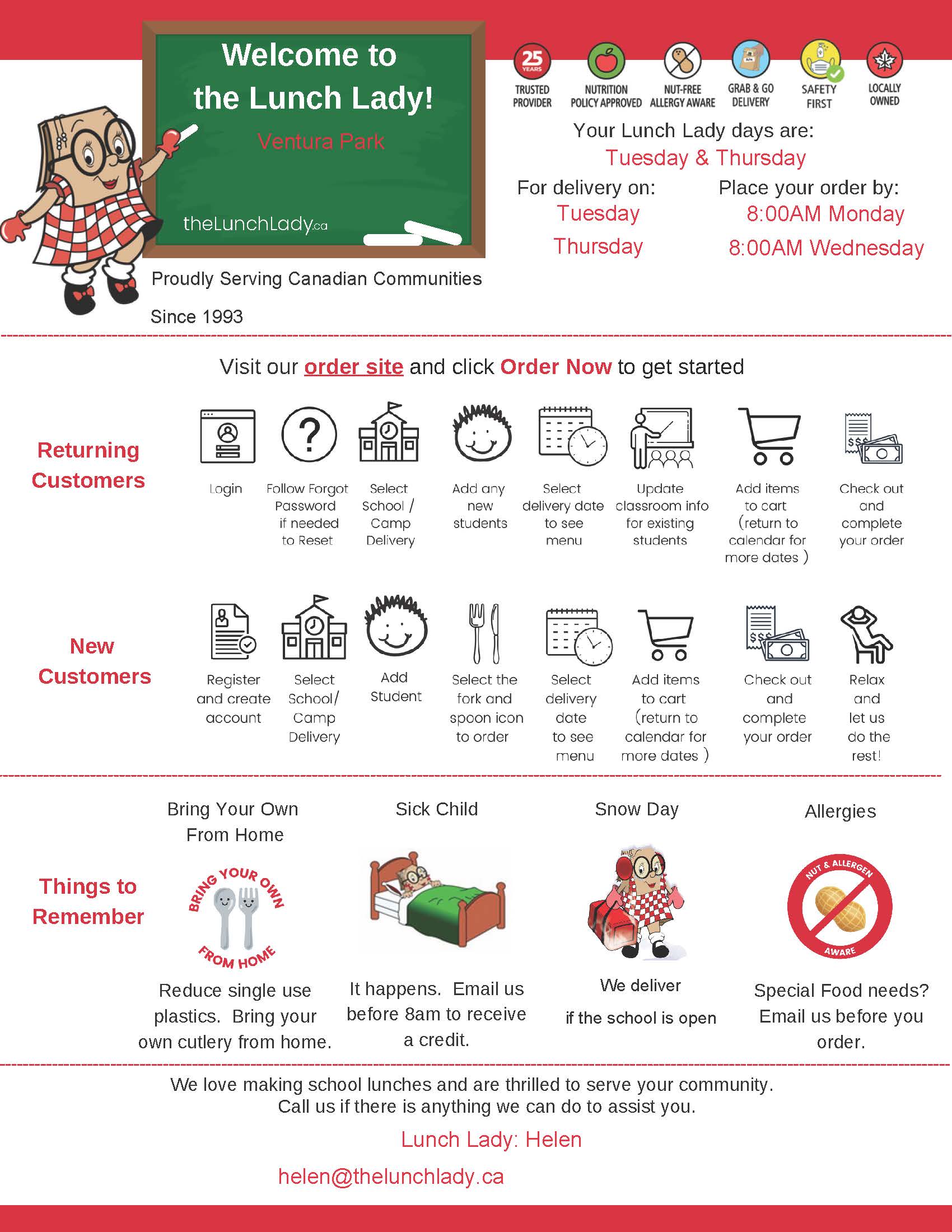 The Lunch Lady is back! – Ventura Park PS BLOG