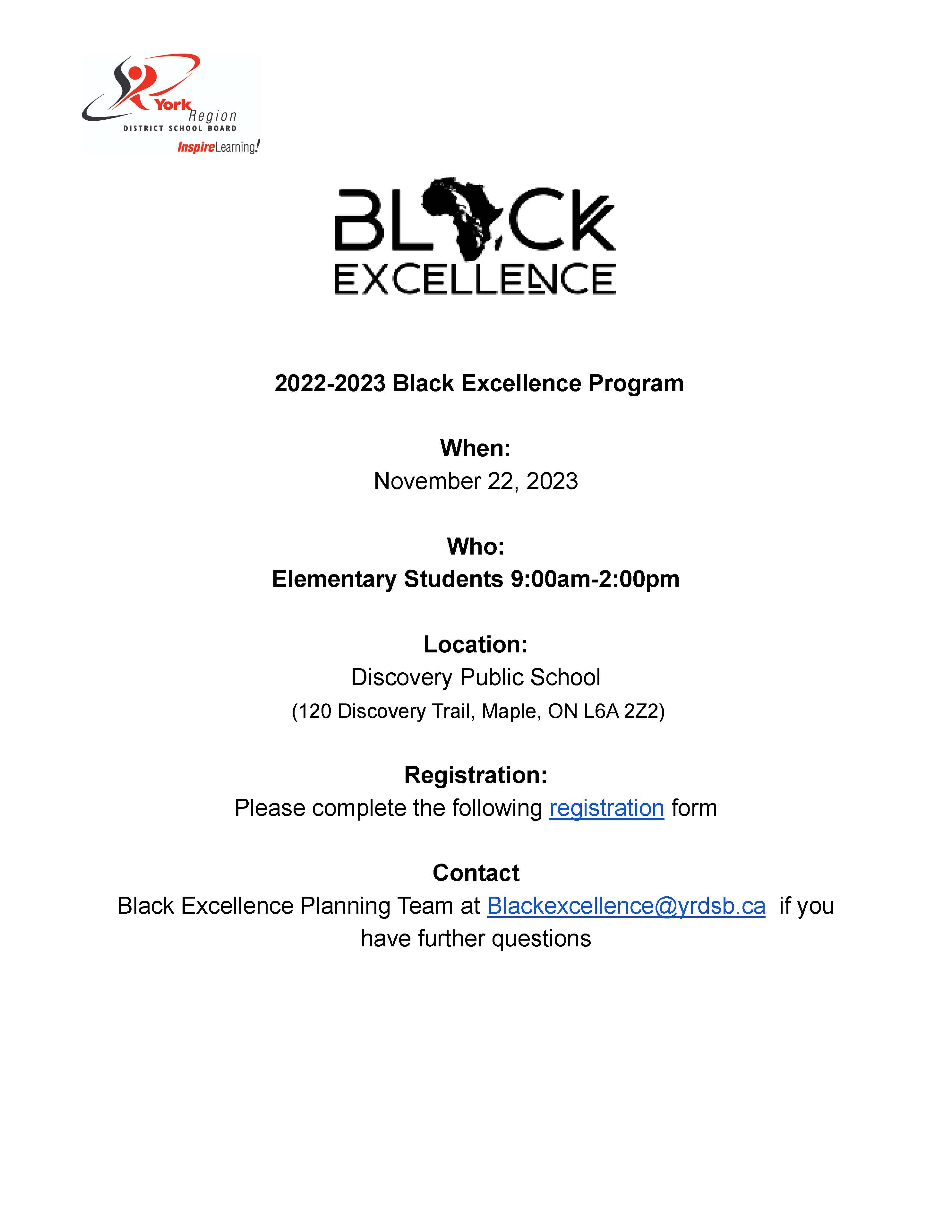 Black Excellence Program – Ventura Park PS BLOG