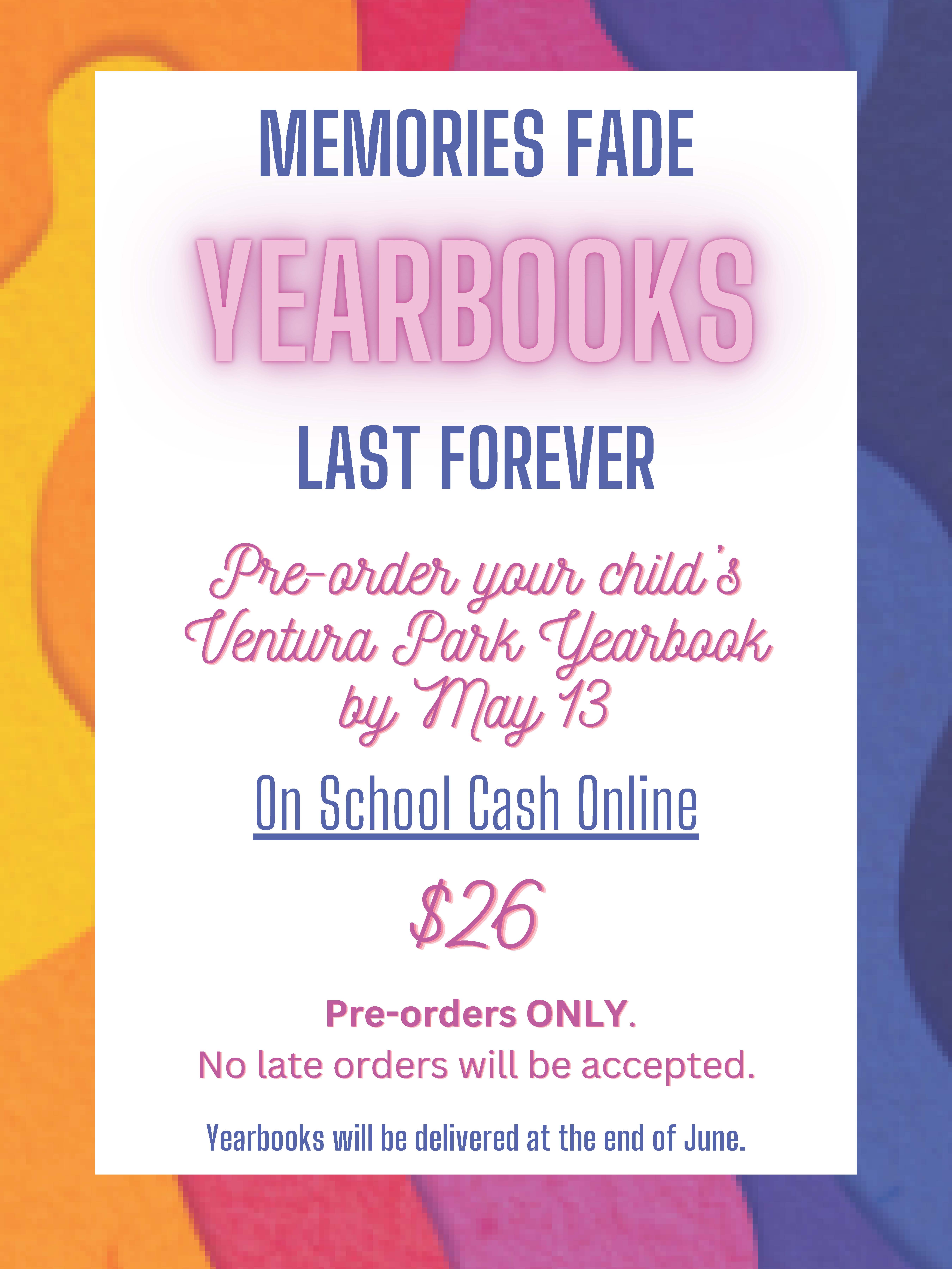 Yearbook Sales – Ventura Park PS BLOG