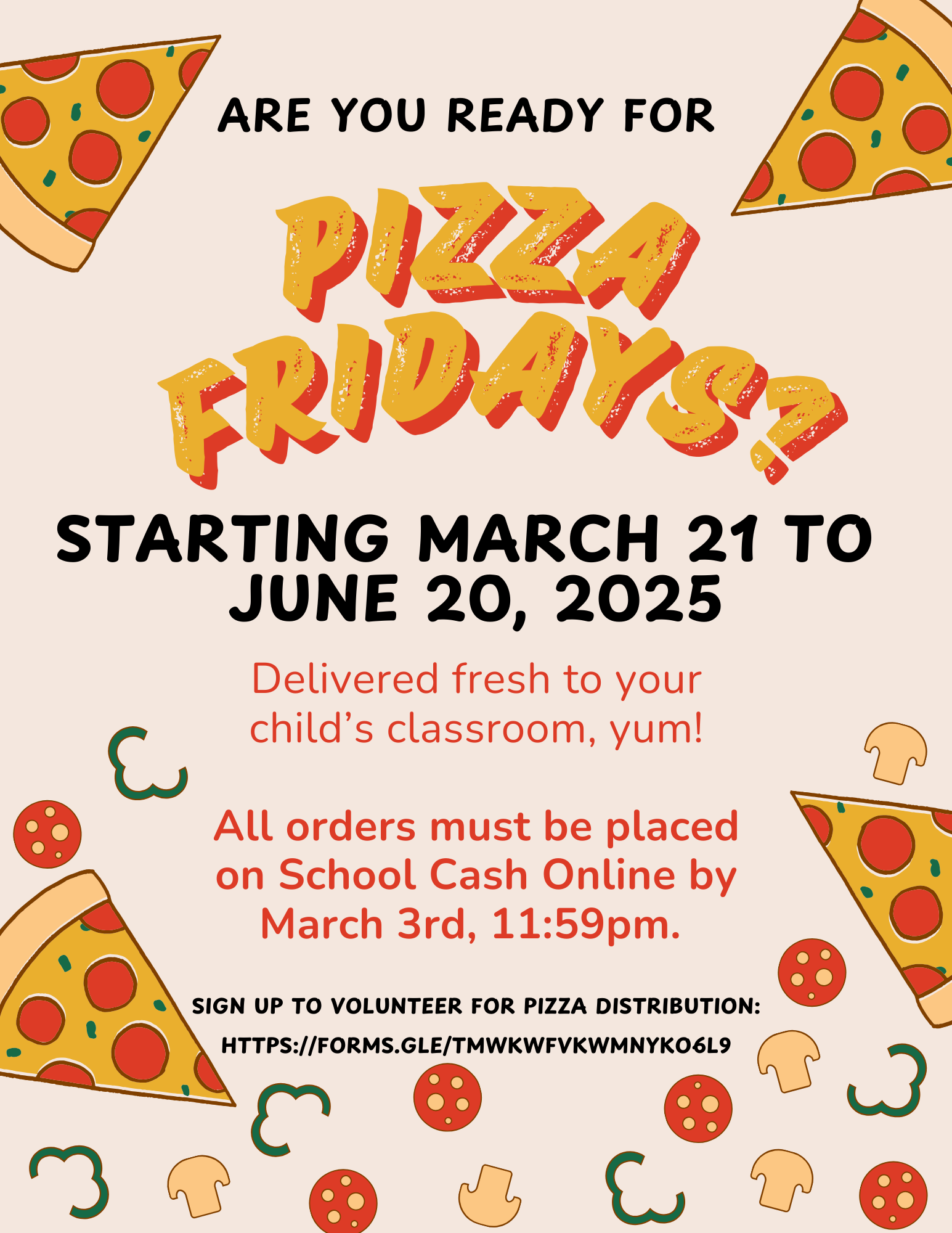 Pizza Fridays Reminder – Ventura Park PS BLOG